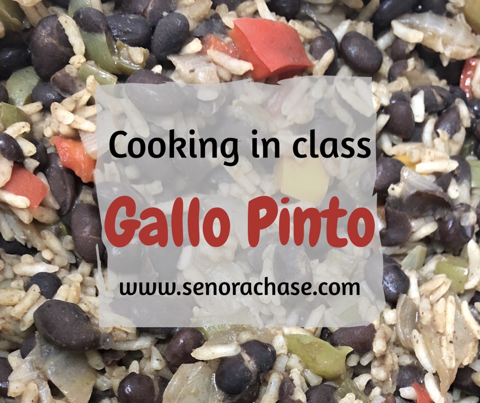 Cooking Gallo Pinto in class – Señora Chase