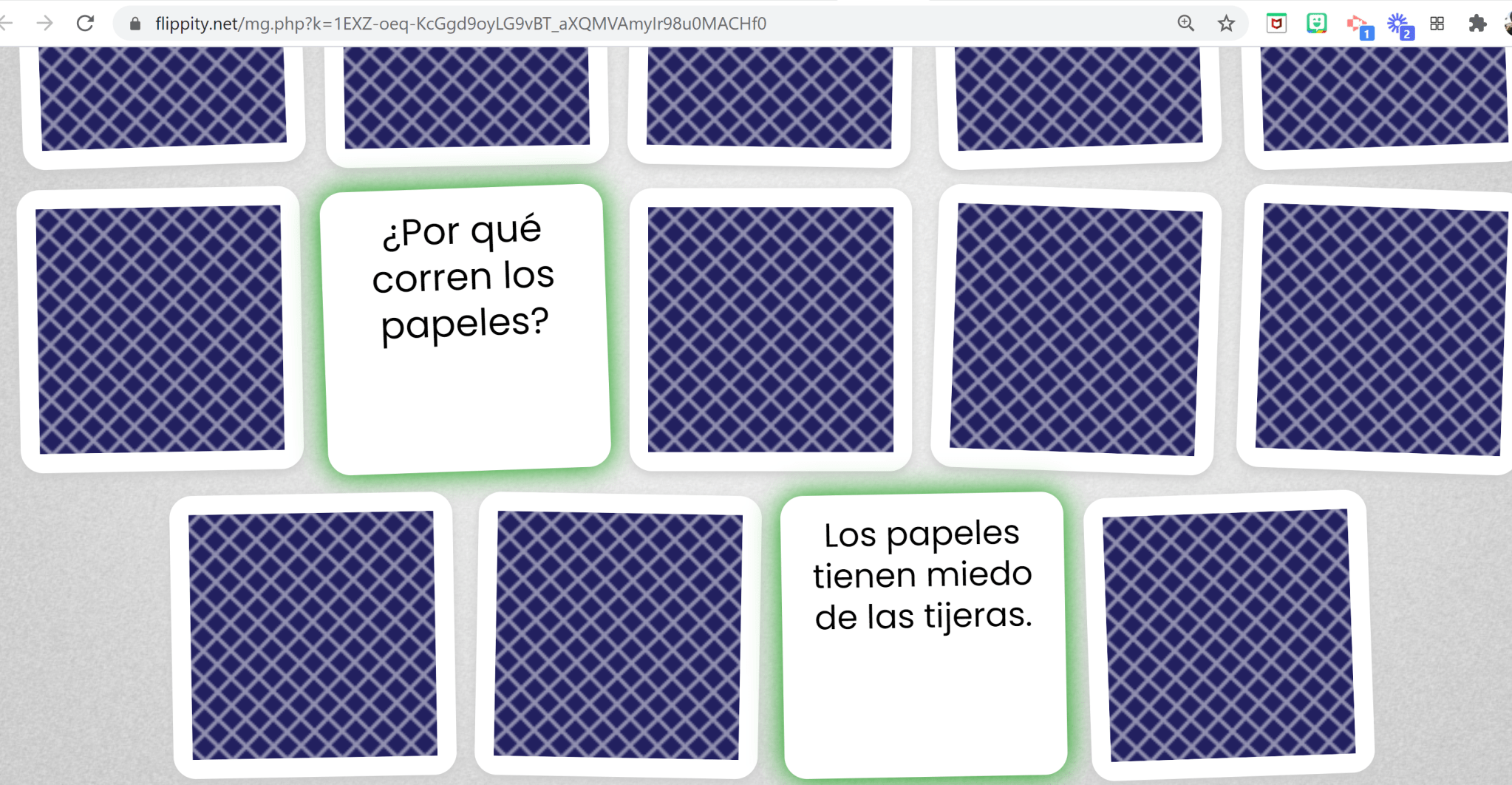 Flipping for Flippity: Matching & Memory – Señora Chase