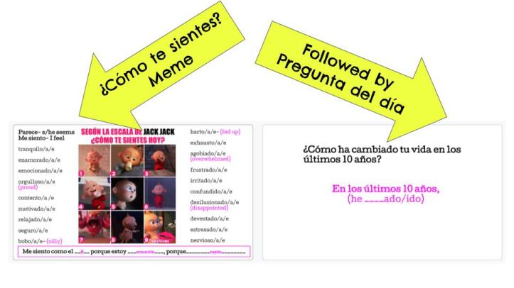 Daily Check in & Question of the Day for upper levels – Señora Chase