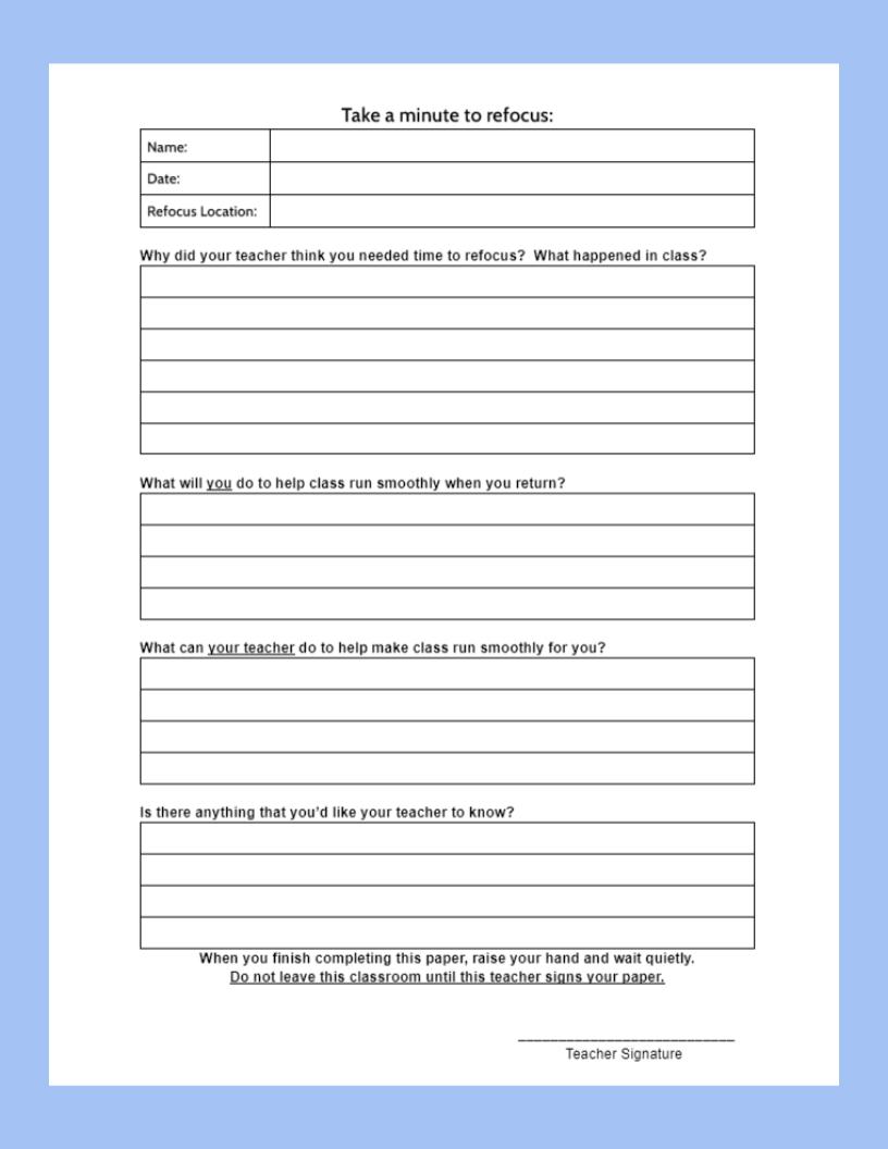 Refocus- a management lifesaver – Señora Chase