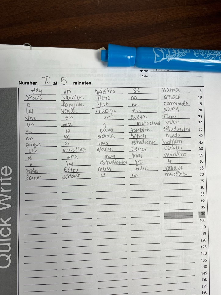 Quick Writes – Señora Chase